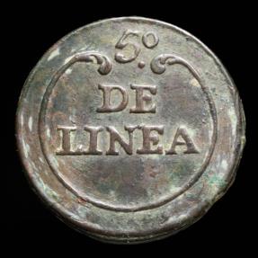 Button Line Calbary Spanish 1815, Regiment 5, 17 mm. | Ancient Coins