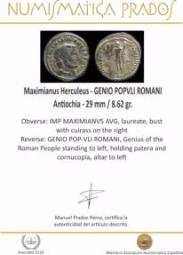 Maximianus Herculeus - GENIO POPVLI ROMANI, Antiochia - 29 mm / 8.62 gr.