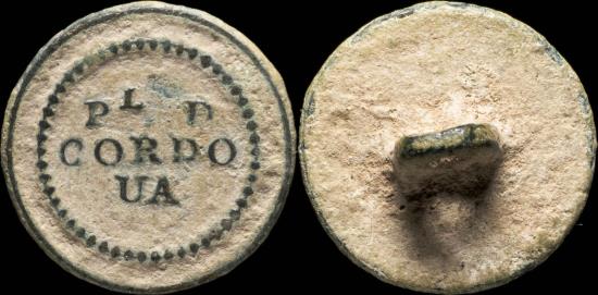 Button Provincial of Cordova, Spanish army, Napoleonic wars - 15 mm.