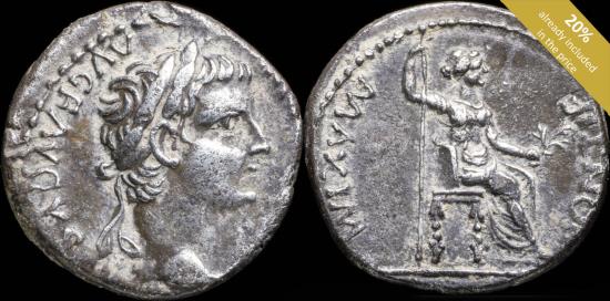 Tiberius Ar Denarius - PONTIF MAXIM - 17 mm / 3.67 gr. | Roman Imperial ...