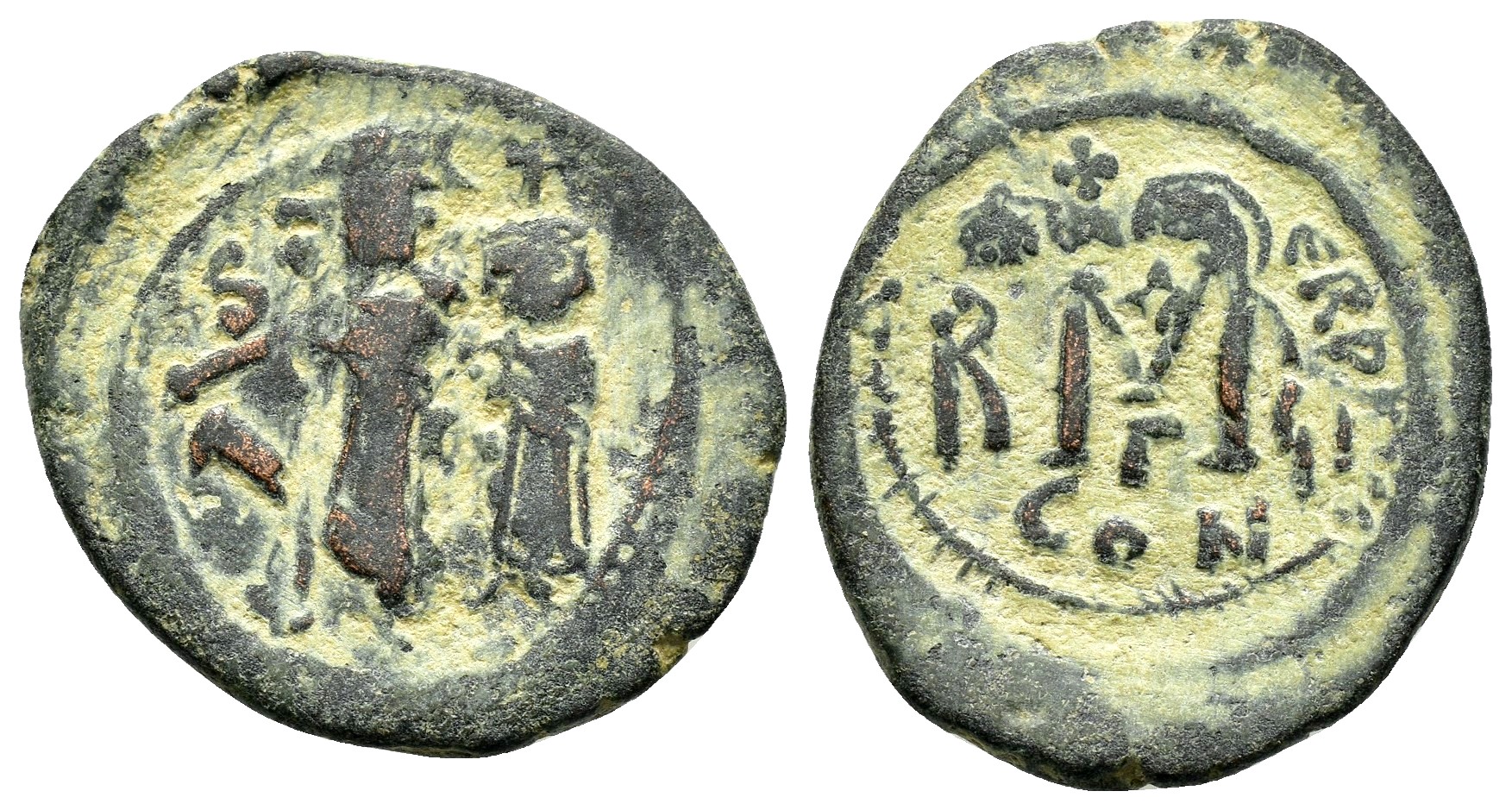 CONSTANS II with CONSTANTINE IV.(641-668).Constantinople.Follis.