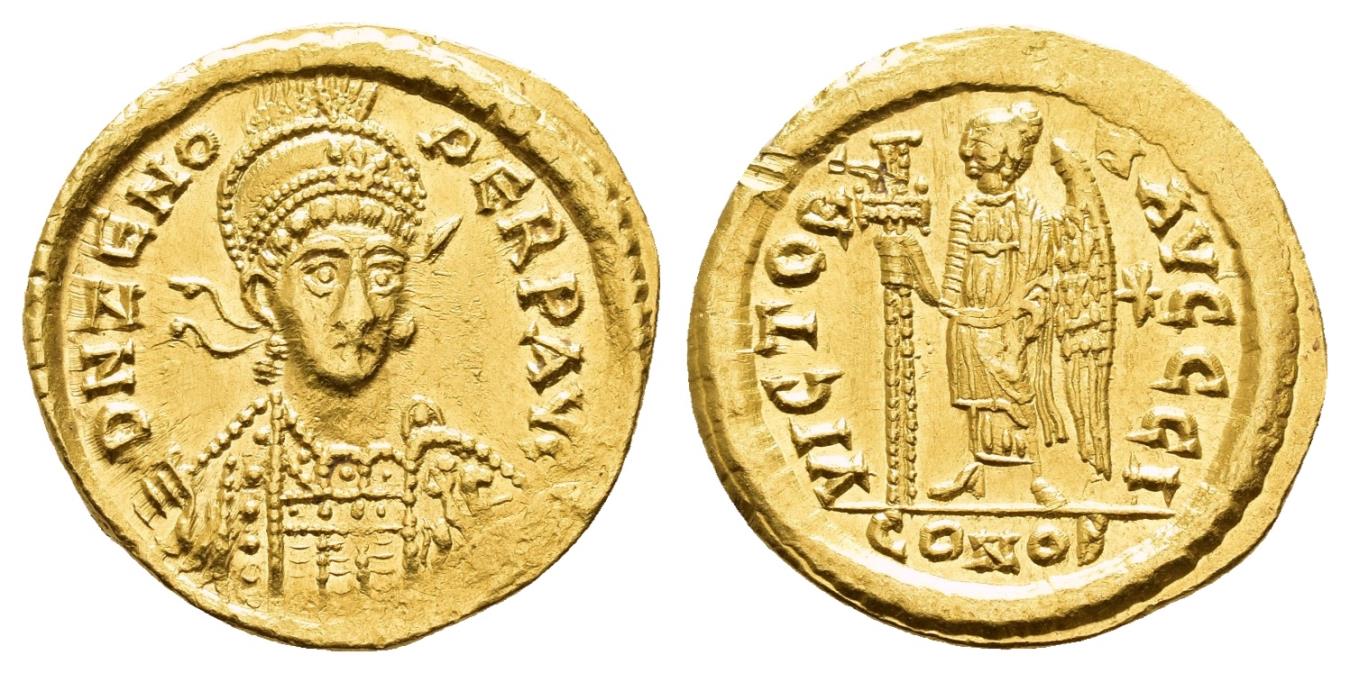 ZENO (Second reign, 476-491). Constantinople.Solidus. | Roman Imperial ...