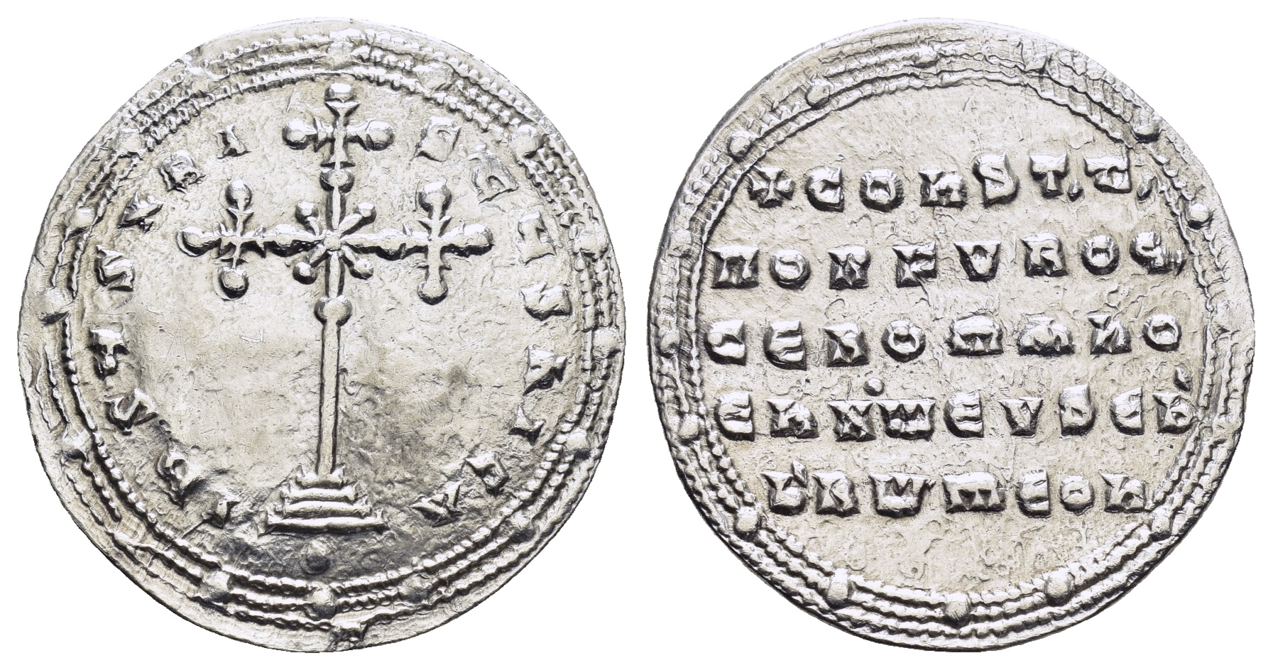 CONSTANTINE VII PORPHYROGENITUS with ROMANUS I.(913-959).Constantinople.Miliaresion.