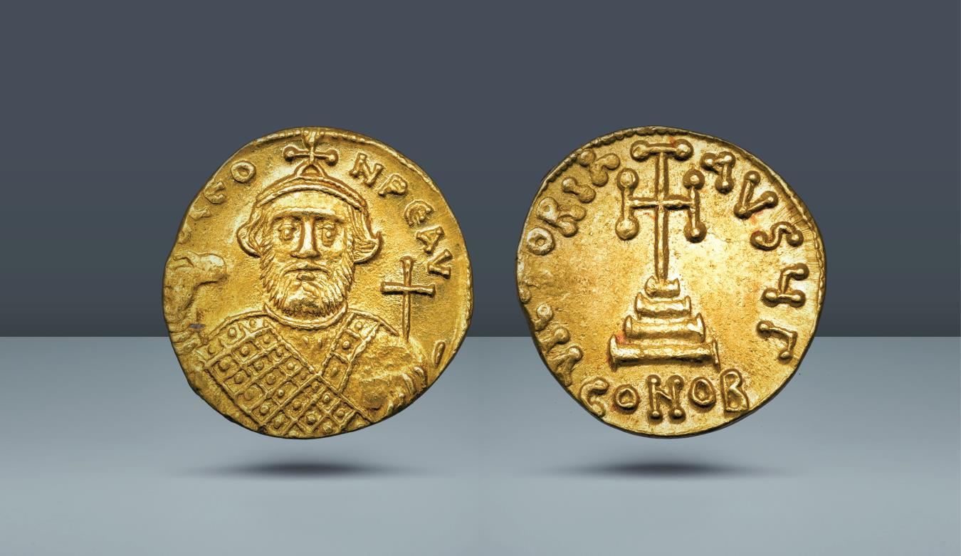 Leontius. 695-698 AD. Constantinople, 3rd officina. AV Solidus