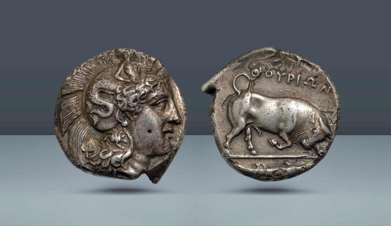 LUCANIA. Thurium. c. 410-400 BC. AR Distater. Ex Ravel, April 1938 (no ...