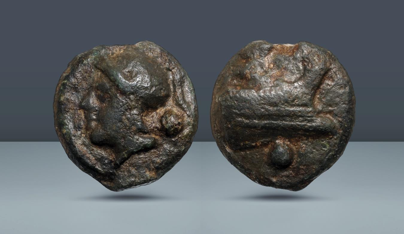 ROMAN REPUBLIC. Aes Grave. Latium. Rome, c. 225-217 BC. Aes Grave Uncia ...