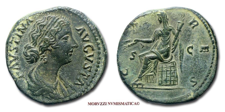 Faustina Junior SESTERTIUS 161-176 AD CERES / S C (RIC 1621) Roman ...