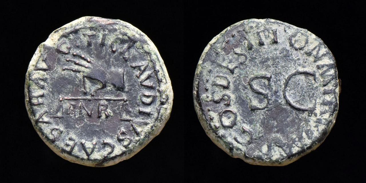 CLAUDIO. Æ. Quadrant. Hand holding balance. 42 AD | Roman Imperial Coins