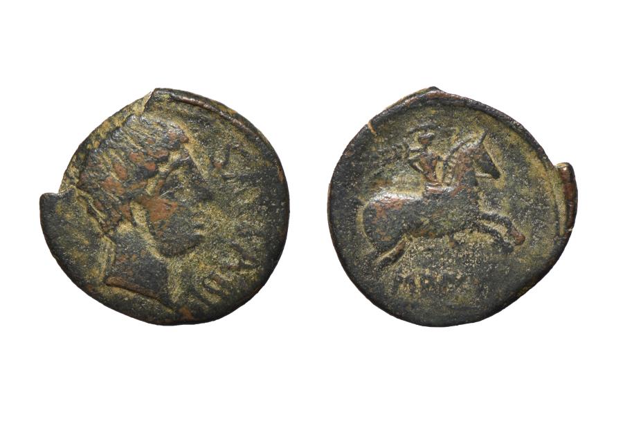 SAETABI. Æ. As. Horseman with palm. 1st century BC | Celtic Coins