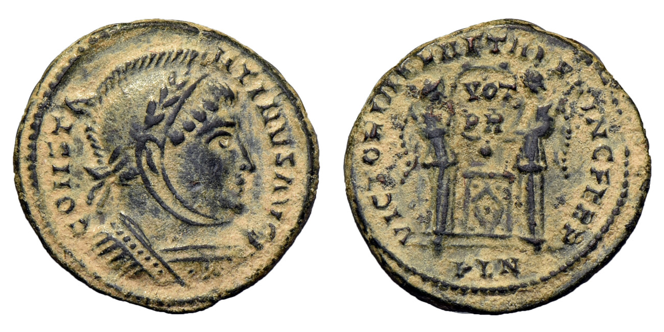 CONSTANTINE I. Æ. Follis. VICTORIAE LAETAE. Londinum, Brittany. 306-337 AD