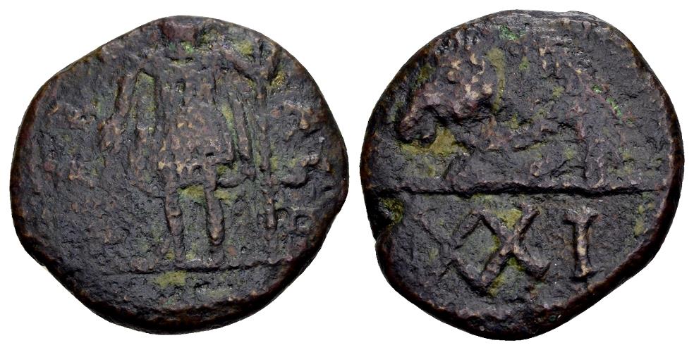 Vandals in North Africa, Gelimer AD 530-534, AE 21 nummi (21mm, 7.17 ...