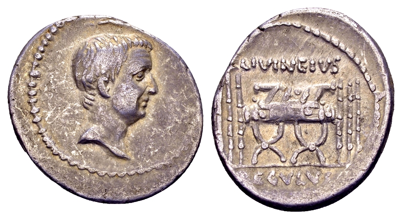 Roman Republic. L. Livineius Regulus, AR Denarius (19mm, 3.90 gram ...