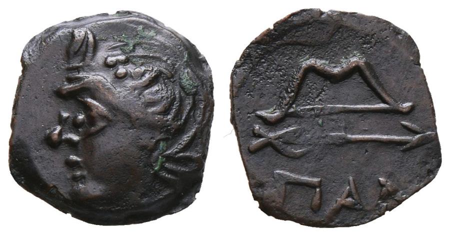 PANTIKAPAION. Cimmerian Bosporos. Ae15. Circa 325-310 BC. Bow and arrow.