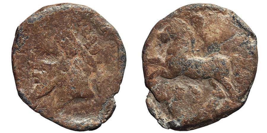 KINGS OF NUMIDIA. Pb Unit. Massinissa or Micipsa. 148-118 BC.