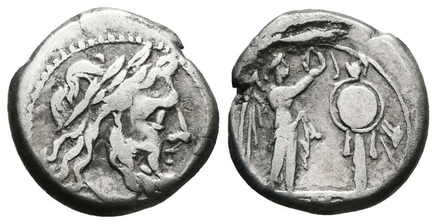 ROMAN REPUBLIC. Anonymous. Ar, Victoriatus. after 211 BC. Rome. Victory ...