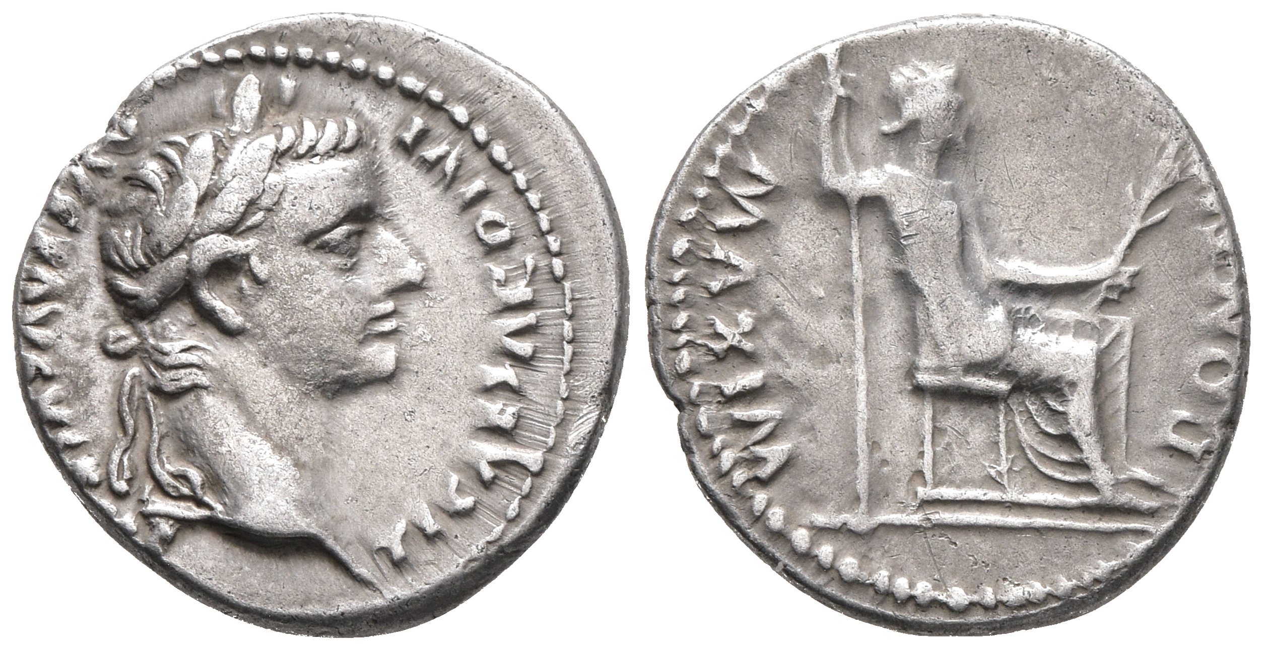 TIBERIUS. Ar, Denarius. 13-37 AD. Lugdunum Mint. (Tribute penny ...