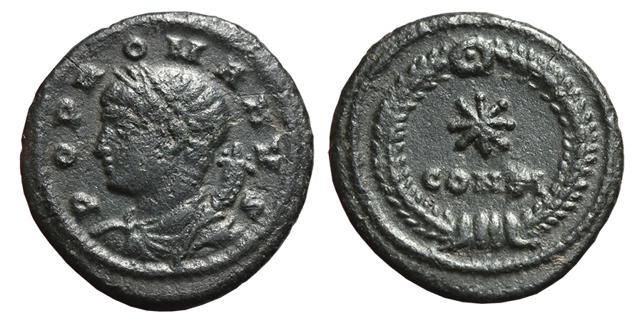 POPULUS ROMANUS (Constantine I). Ae, Follis. 330 AD. Constantinople ...