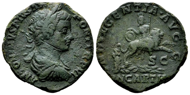 Caracalla AE As - INDULGENTIA AUGG IN CARTH - Very Rare | Roman ...