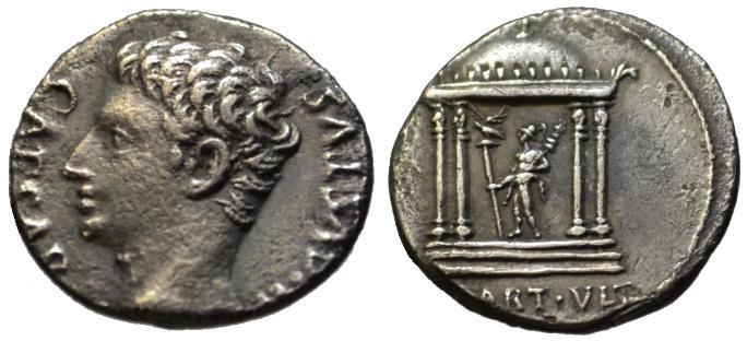 Augustus AR denarius - MART VLT Mars Temple - Very Rare R3 | Roman ...