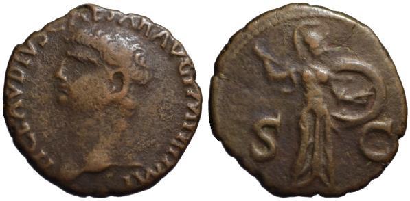 Claudius AE As - MINERVA - VF | Roman Imperial Coins