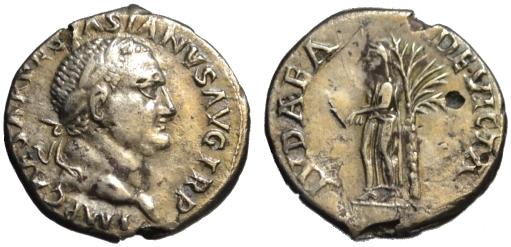 Vespasian Fourree denarius - IUDAEA DEVICTA - Very Rare EF | Roman ...