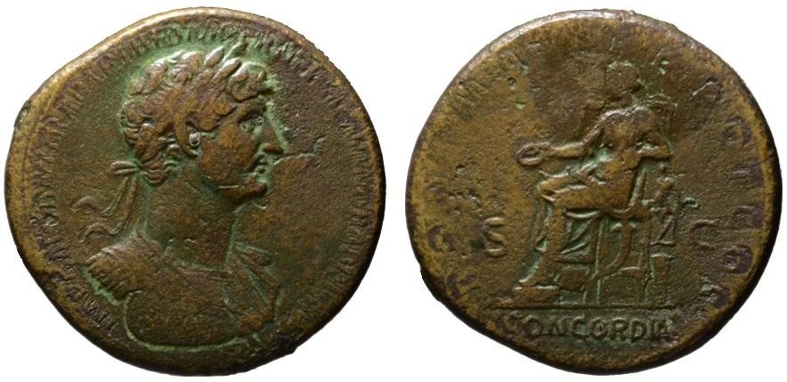 Hadrian AE sestertius - CONCORDIA with SPES - Rare | Roman Imperial Coins