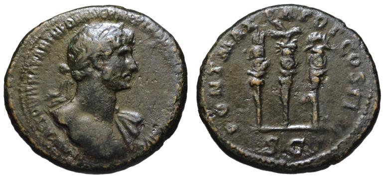Hadrian AE As - Aquila & Military Standards - Rare | Roman Imperial Coins