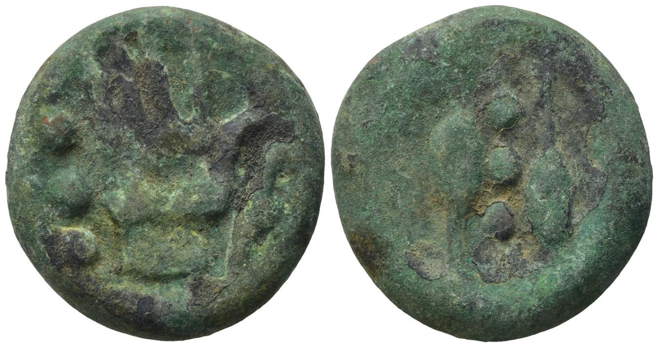 Aes Grave Quadrans Cast Modern Replica - Hand & Barley grains