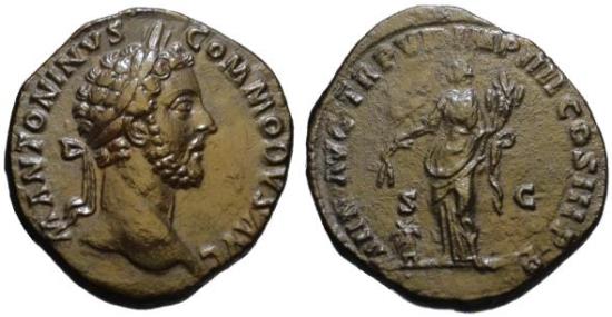 Commodus AE sestertius - ANNONA - Superb EF portrait | Roman Imperial Coins