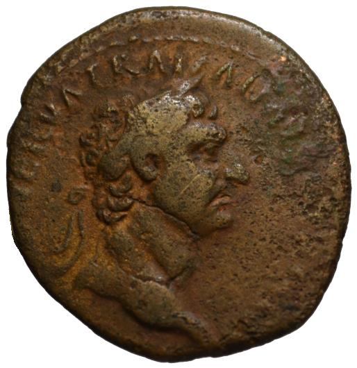 Trajan AE As - Victory holding SPQR shield - Unusual elderly portait