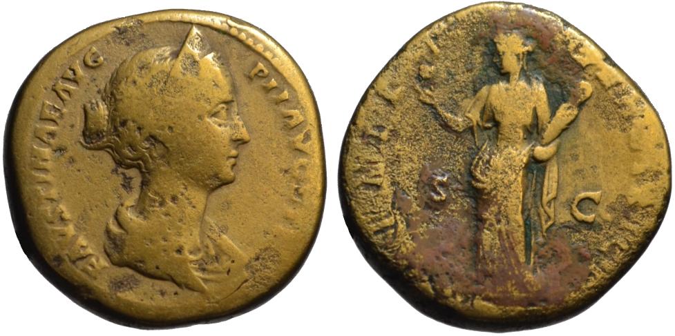 Faustina II AE sestertius - VENERI GENETRICI - circa 148 AD | Roman ...