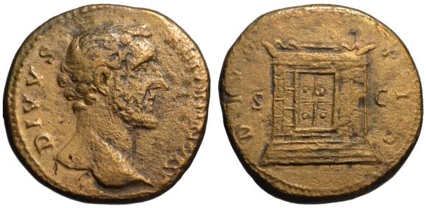 Divus Antoninus Pius AE sestertius - DIVO PIO - Altar | Roman Imperial ...