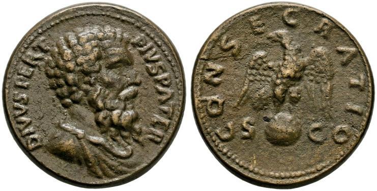 Paduan cast medal after Cavino - Pertinax AE sestertius - CONSECRATIO