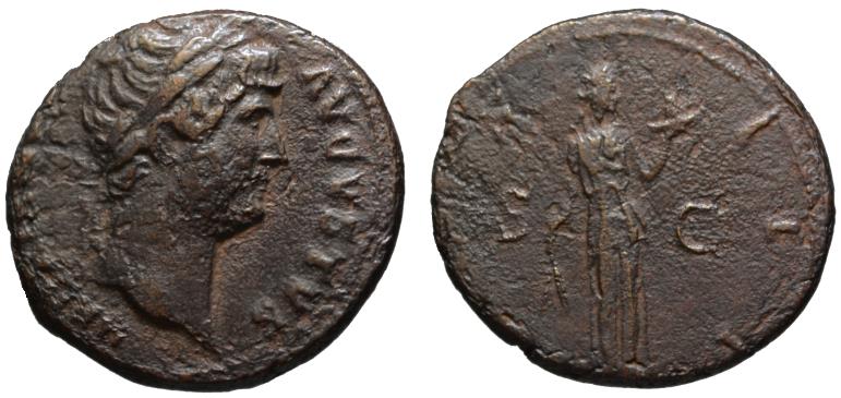 Hadrian AE As - FIDES - 125-128 AD | Roman Imperial Coins