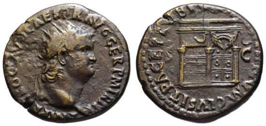 Nero AE dupondius - Temple of Janus - Rome 68 AD | Roman Imperial Coins