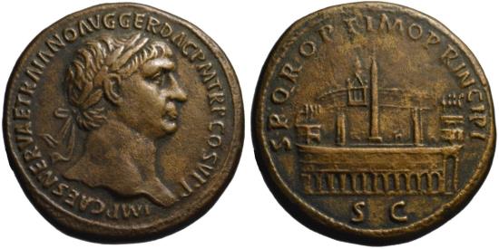 19th C. BMC electrotype - Trajan AE sestertius - Circus Maximus
