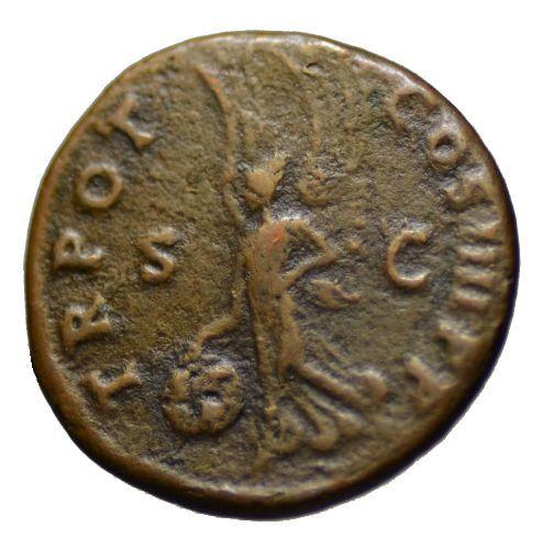Trajan AE As - Victory holding SPQR shield | Roman Imperial Coins