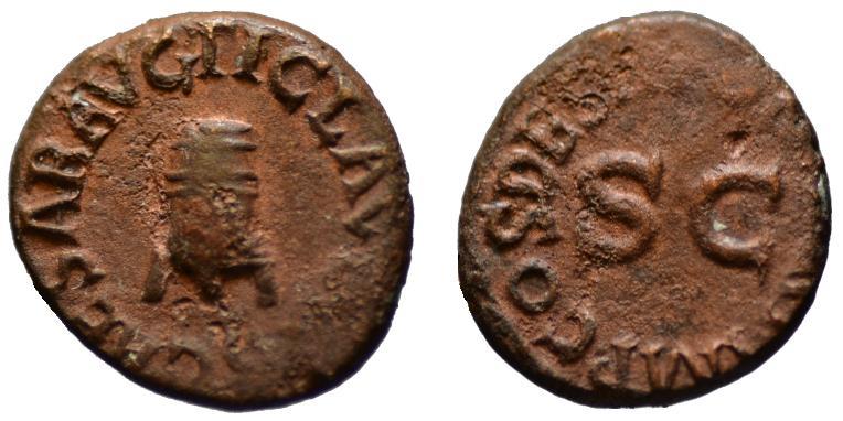 Claudius AE quadrans - Modius - 41 BC | Roman Imperial Coins