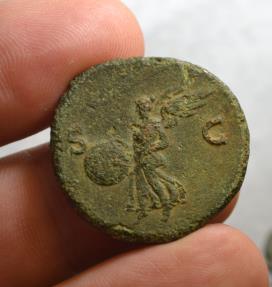 Nero AE As - Victory SPQR shield - 65 AD | Roman Imperial Coins