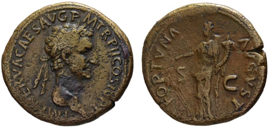 Nerva AE sestertius - FORTUNA 35mm 28.22gm | Roman Imperial Coins