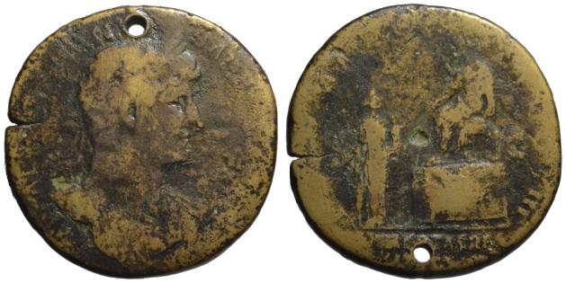 Hadrian AE sestertius - LIBERTAS RESTITUTA platform - aF | Roman ...