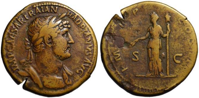 Hadrian AE sestertius - CERES - good portrait | Roman Imperial Coins