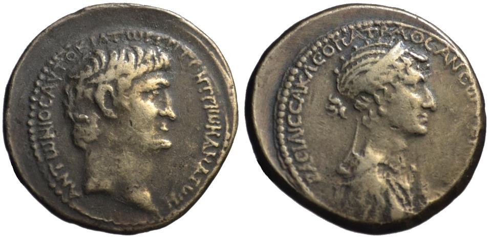 19th C. BMC electrotype - Mark Antony & Cleopatra AR tetradrachm