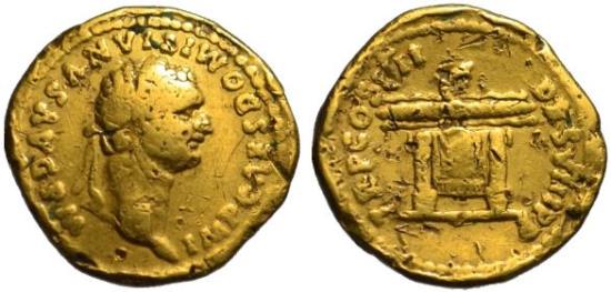 Domitian as Caesar AV Aureus - Jupiter's throne - Rare | Roman Imperial ...