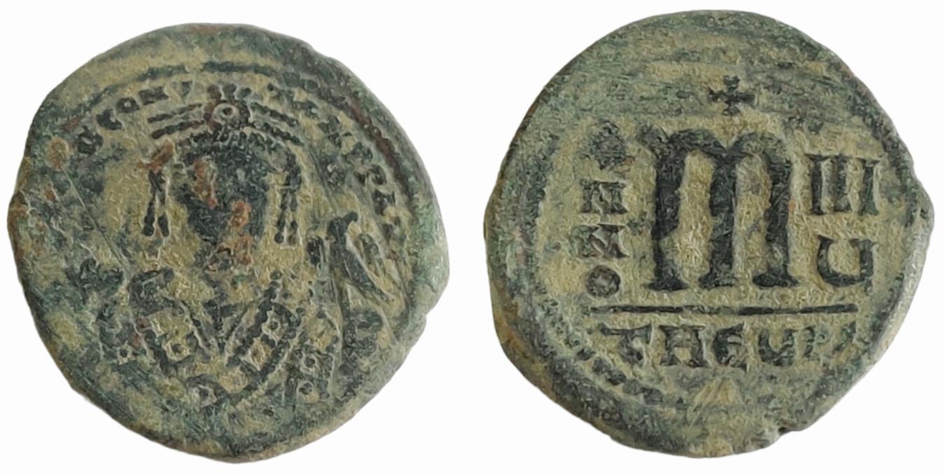 BYZANTINE,Maurice Tiberius Æ. In the name of Tiberius II. | Byzantine Coins
