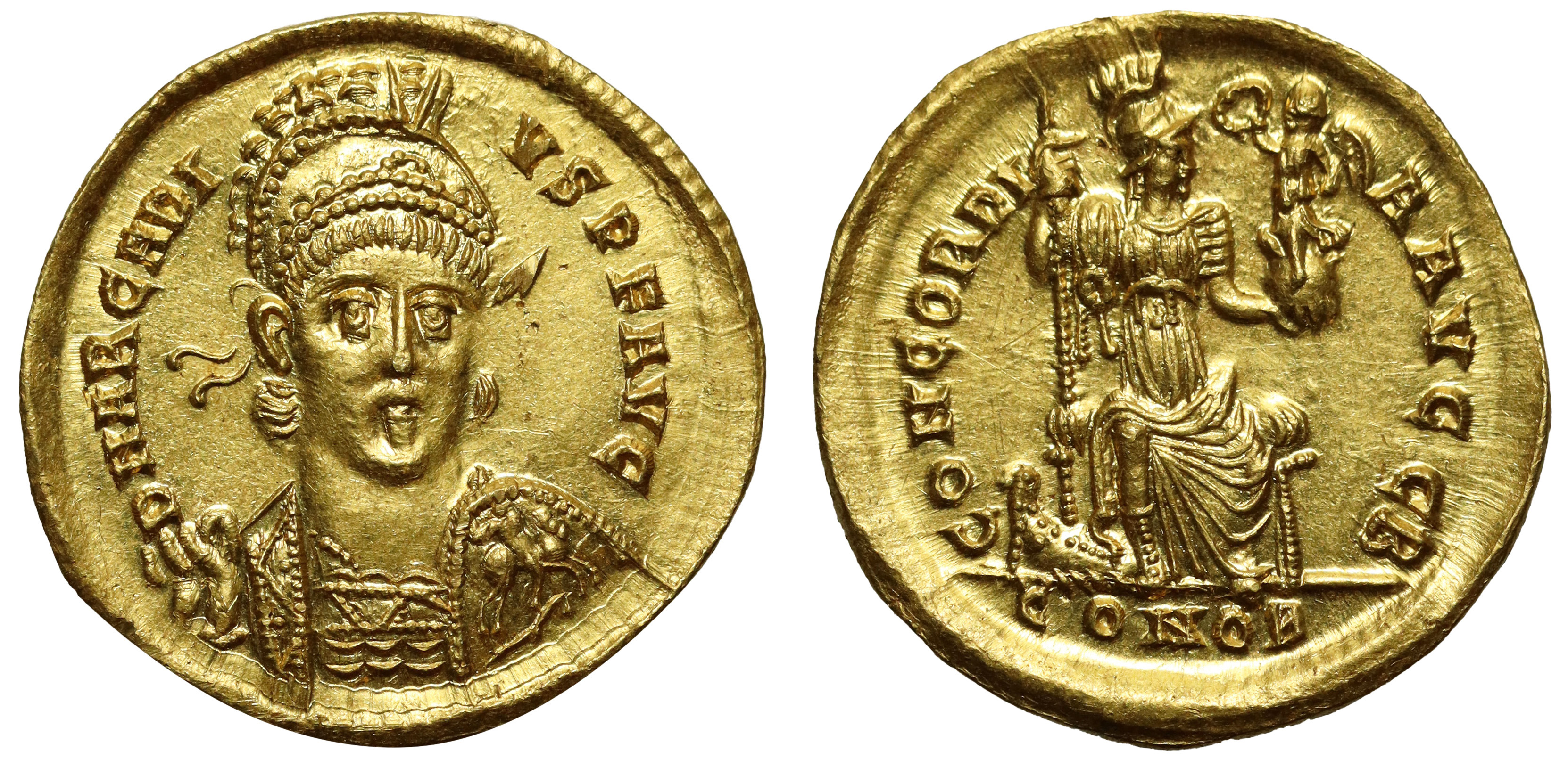 Arcadius, Gold Solidus, Constantinopolis. | Roman Imperial Coins