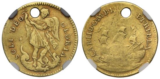 Charles II gold pierced Touchpiece, NGC VF20 | European Coins