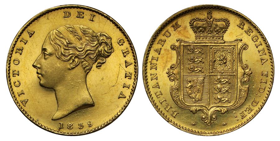Victoria 1839 Proof Half-Sovereign | European Coins