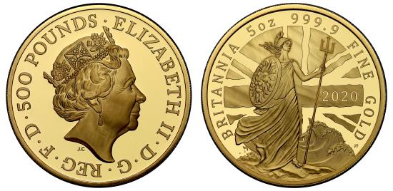 Elizabeth II 2020 gold proof 5oz Britannia | European Coins