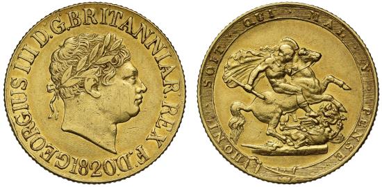 George III 1820 Sovereign AU53 'open 2' in date NGC AU53 | European Coins